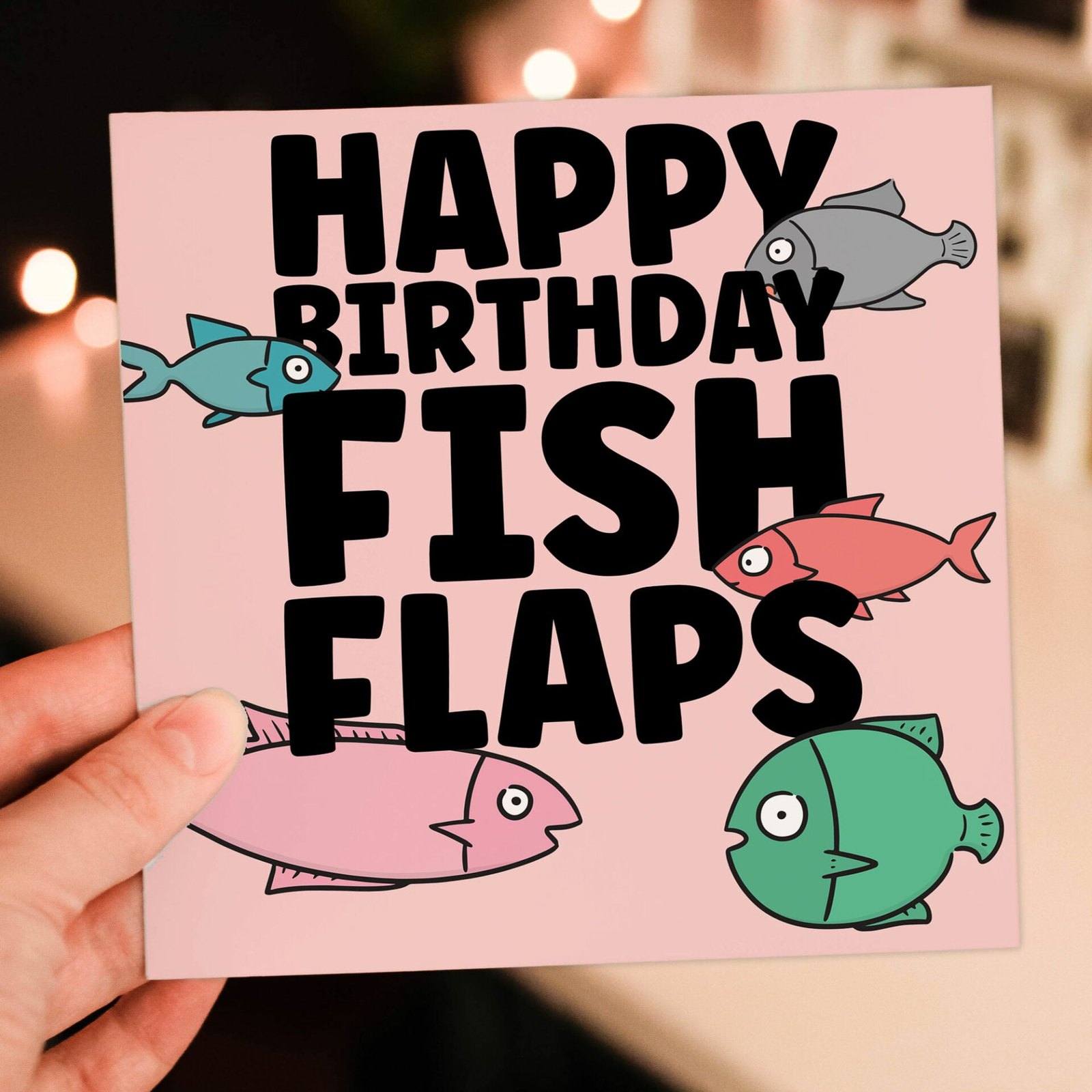 Rude, offensive birthday card for female: Happy Birthday Fish Flaps – Croft Home & Garden
