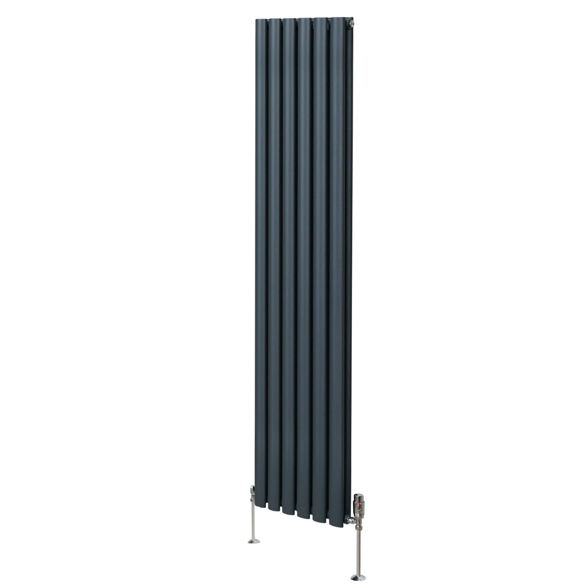 Oval Column Radiator & Valves - 1800mm x 360mm Anthracite Grey – Croft ...