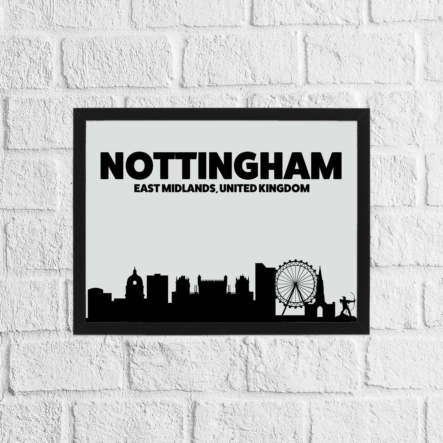 Black and grey Nottingham skyline print – Croft Home & Garden