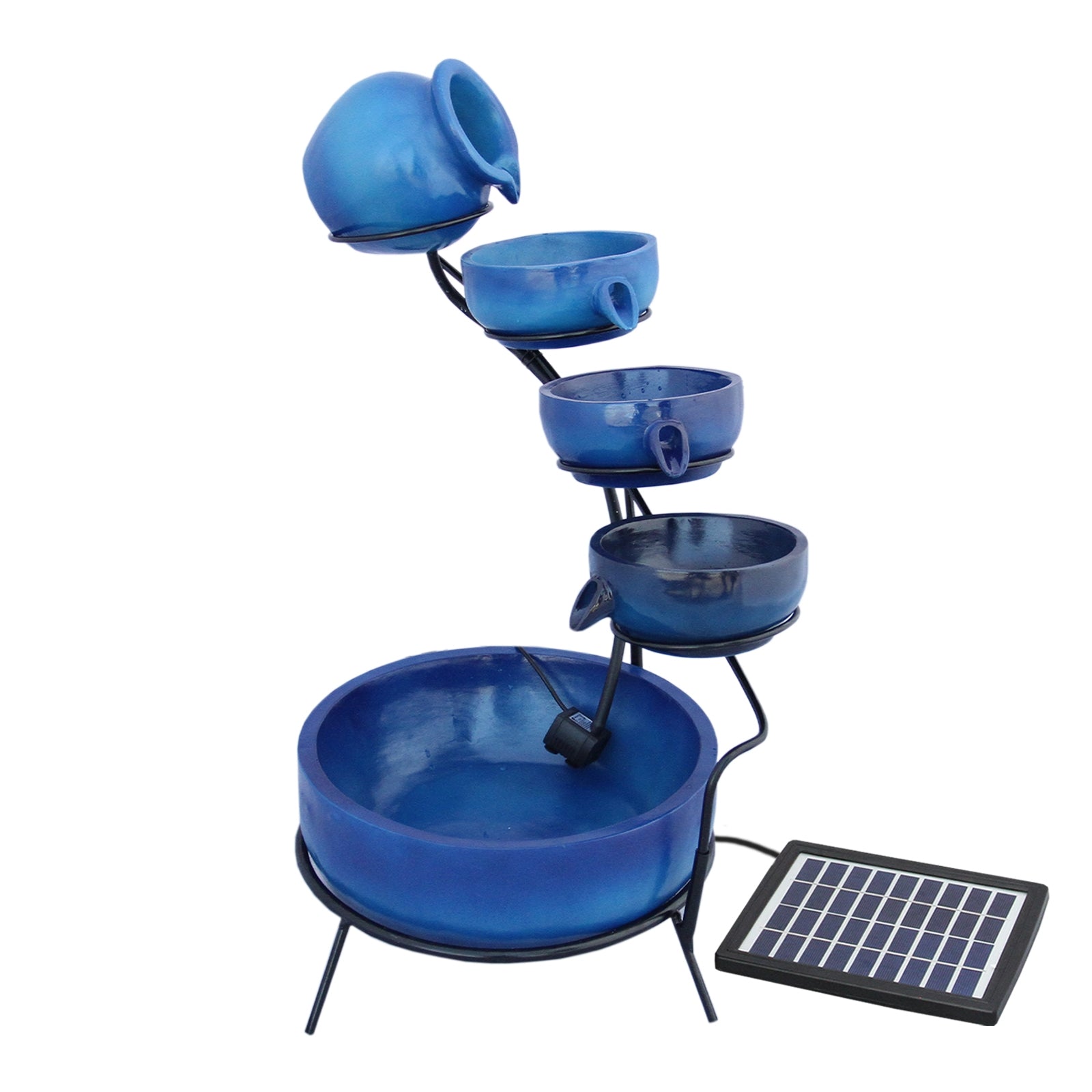 Blue 4 Tier Spilling Bowls Water Feature – Croft Home & Garden