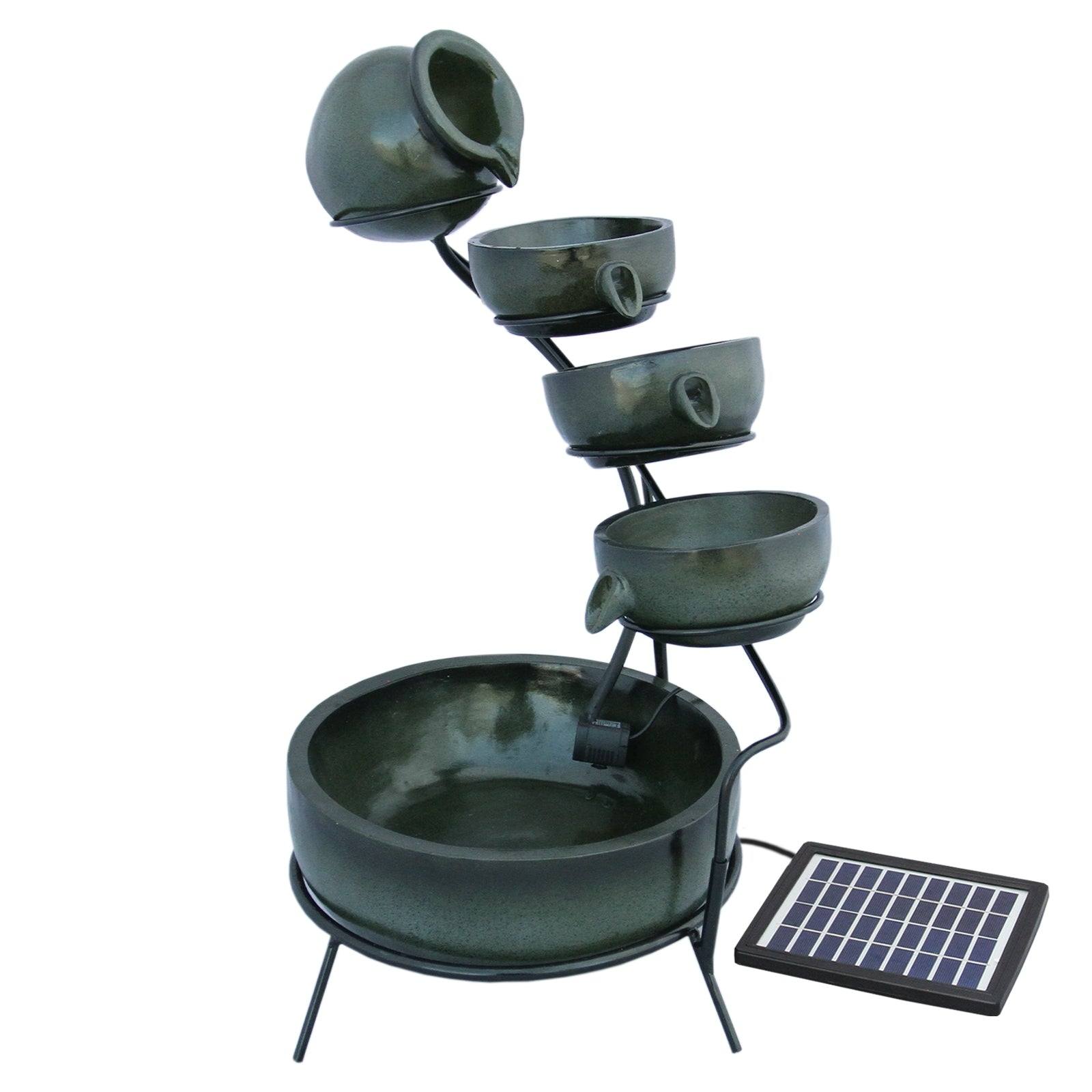 Green 4 Tier Spilling Bowls Water Feature – Croft Home & Garden