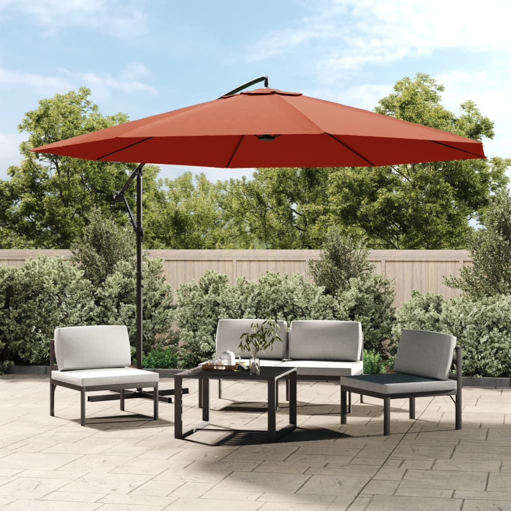 Cantilever Garden Parasol with Aluminium Pole 350 cm Terracotta – Croft ...