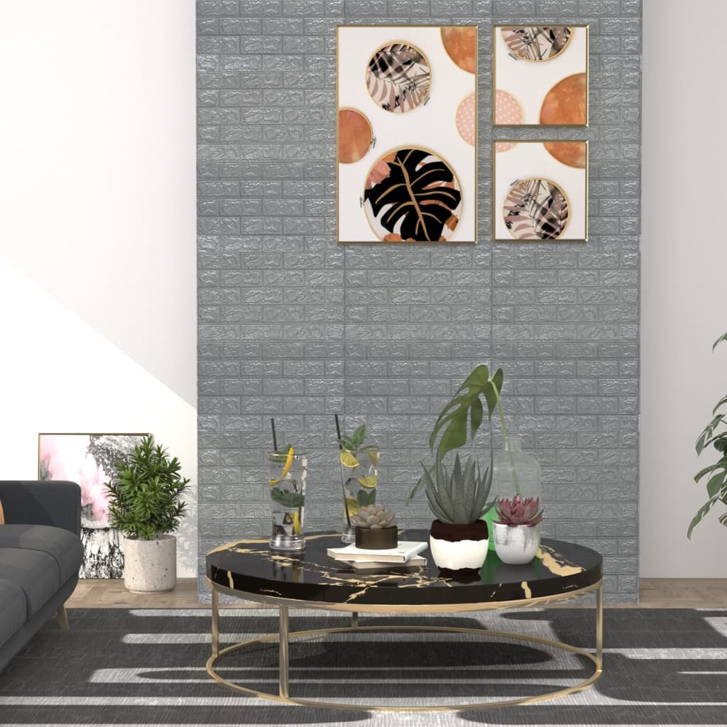 3D Wallpaper Bricks Self-adhesive 10 pcs Anthracite – Croft Home & Garden