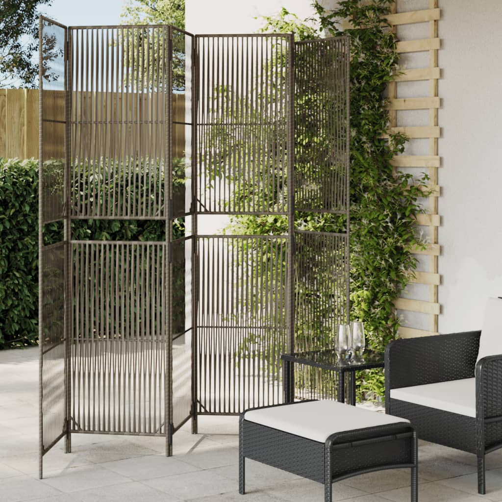Room Divider 6 Panels Grey Poly Rattan – Croft Home & Garden