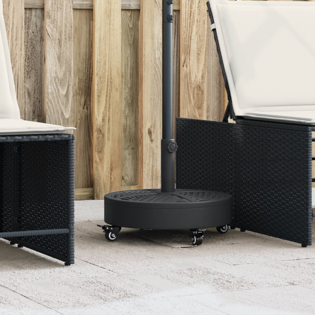 Parasol Base with Wheels for Ø38 / 48 mm Poles 27 kg Round – Croft Home ...