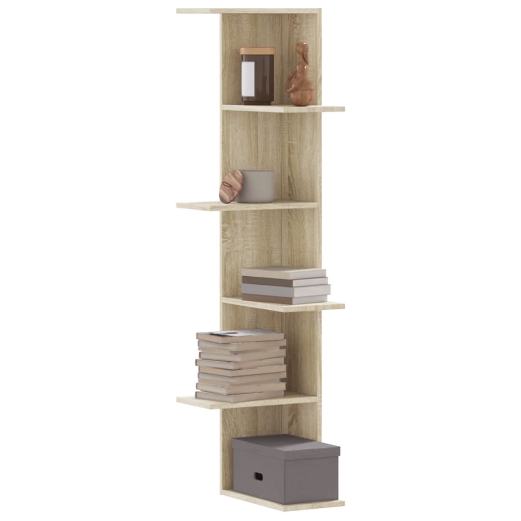 Wall Corner Shelf Sonoma Oak 36.5x36.5x140 cm Engineered Wood – Croft ...