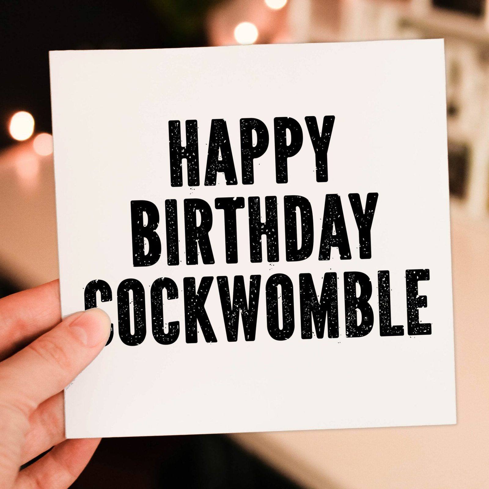 Rude, swear word Birthday card: Cockwomble – Croft Home & Garden