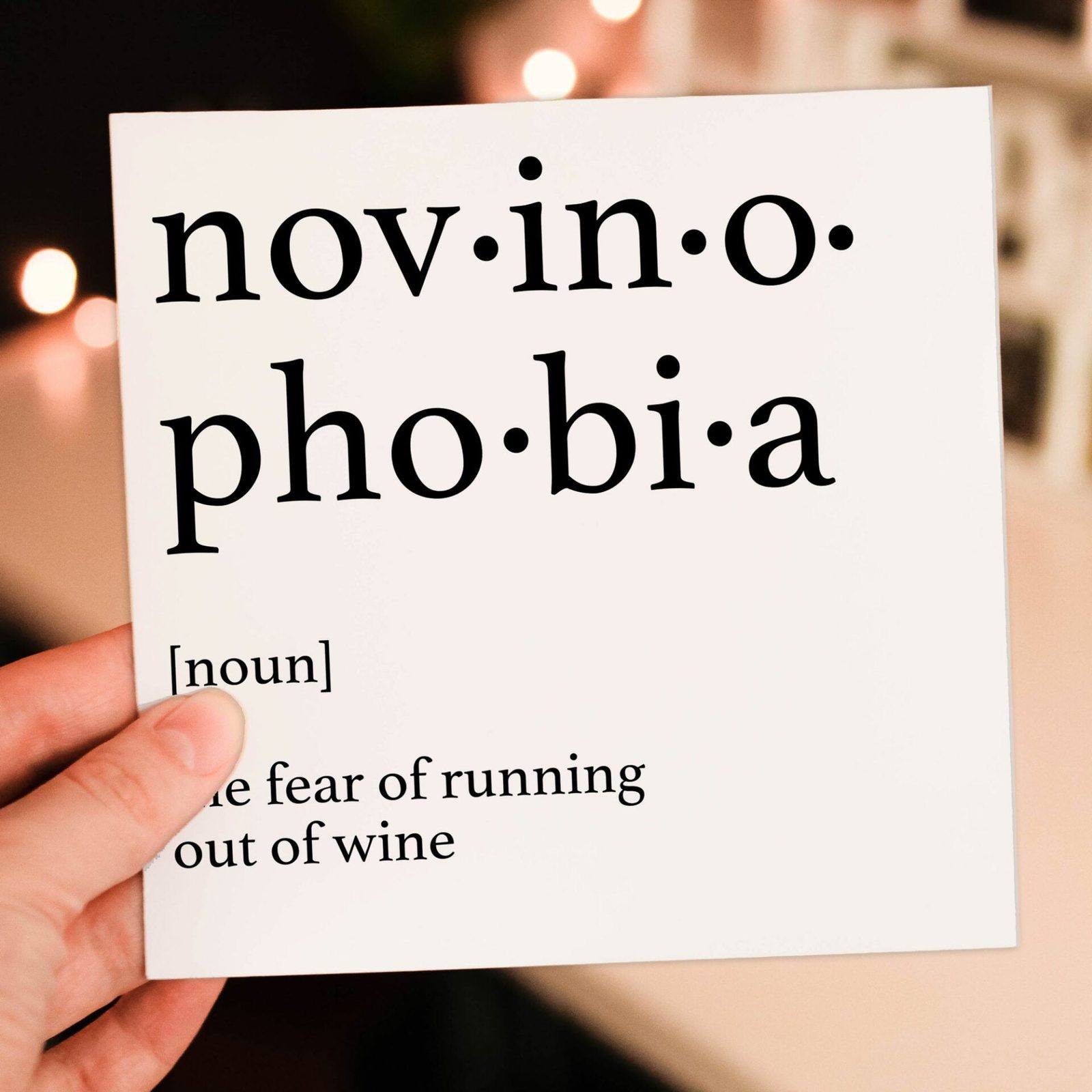 Birthday card: Dictionary definition of novinophobia – Croft Home & Garden