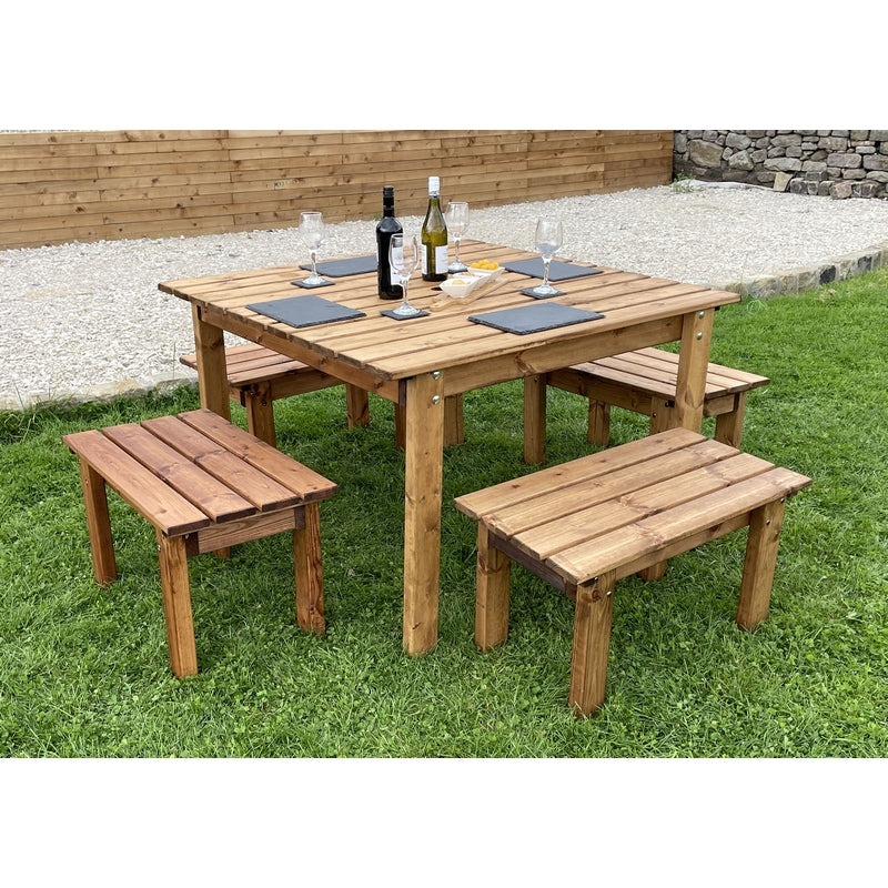 Garden Patio Dining Set by Charles Taylor 4 Bench Stool - Square Table ...