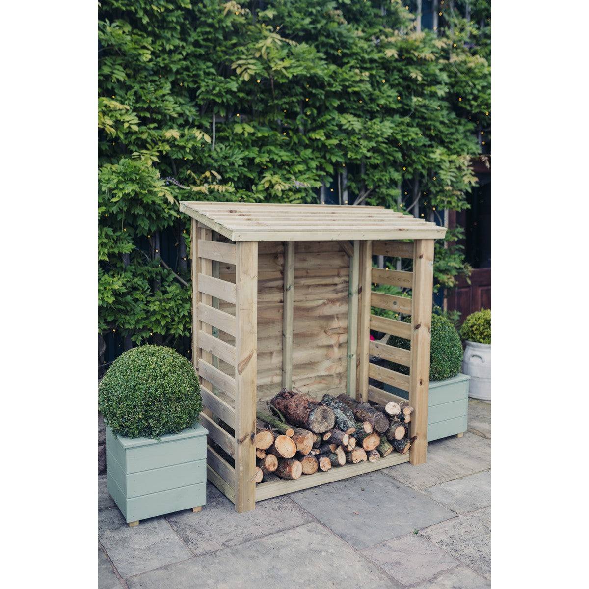 Heavy Duty Garden Log Store 120cm wide x 60cm deep by Churnet Valley ...