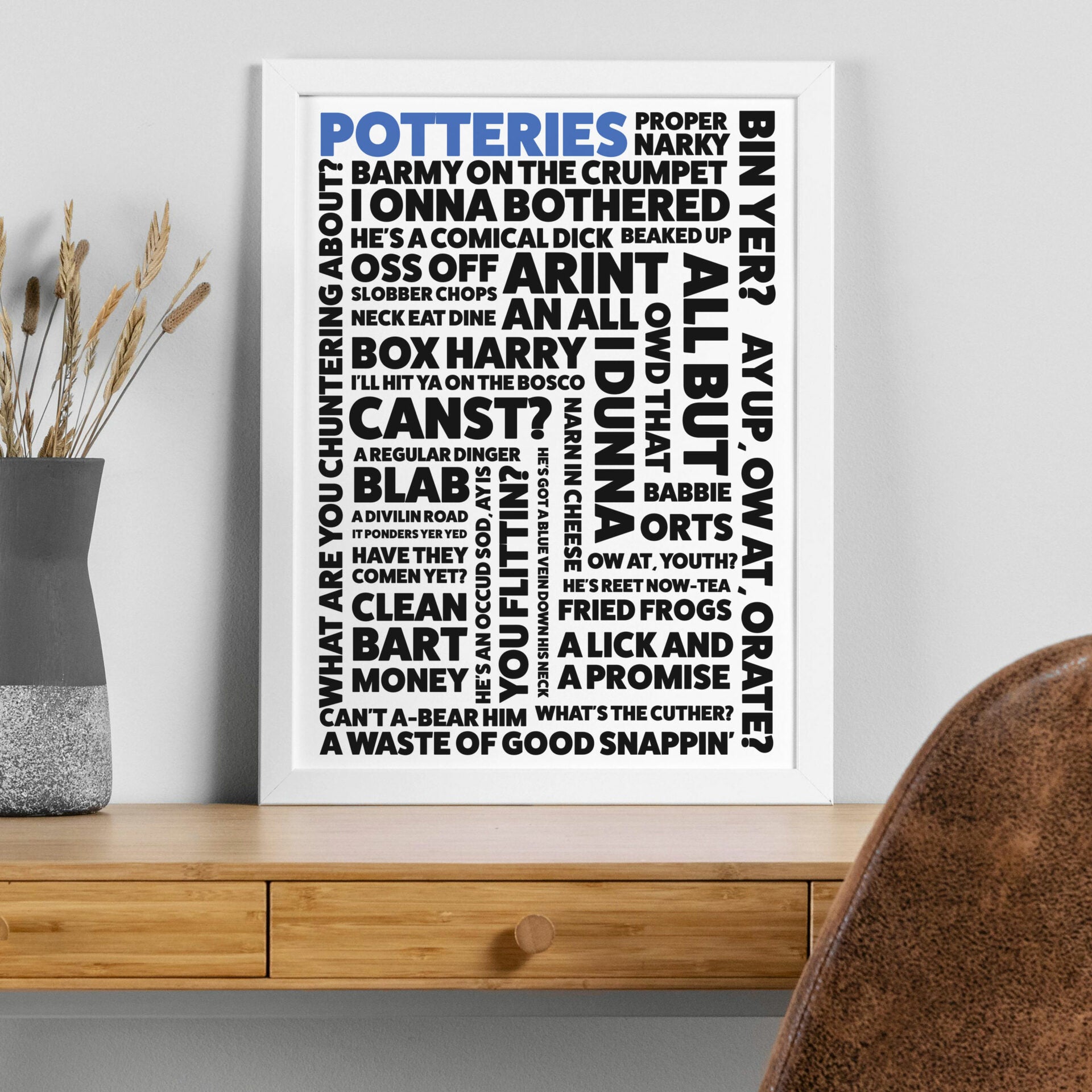Potteries, Stoke dialect and sayings print – Croft Home & Garden