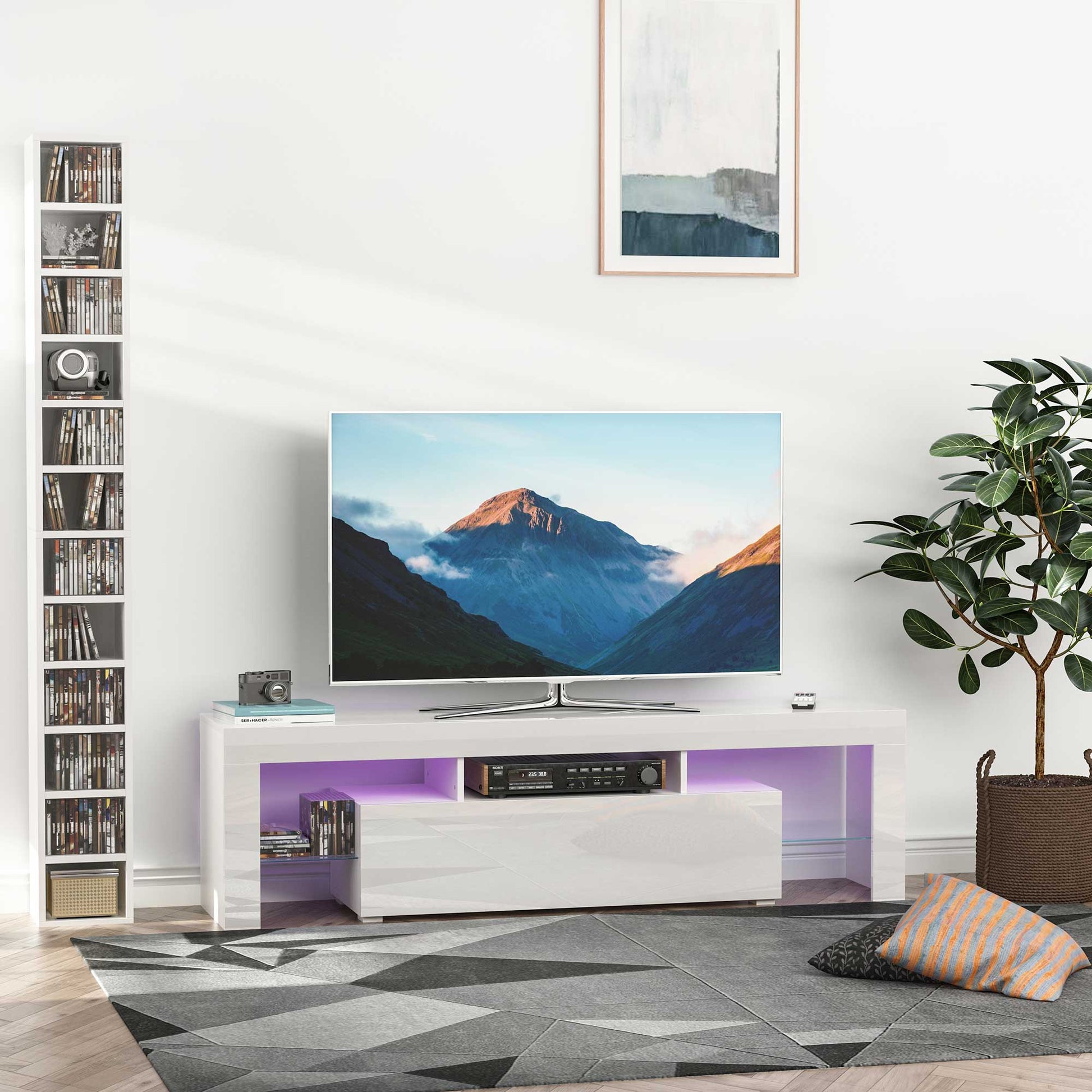 Homcom High Gloss Futuristic TV Stand – Croft Home & Garden